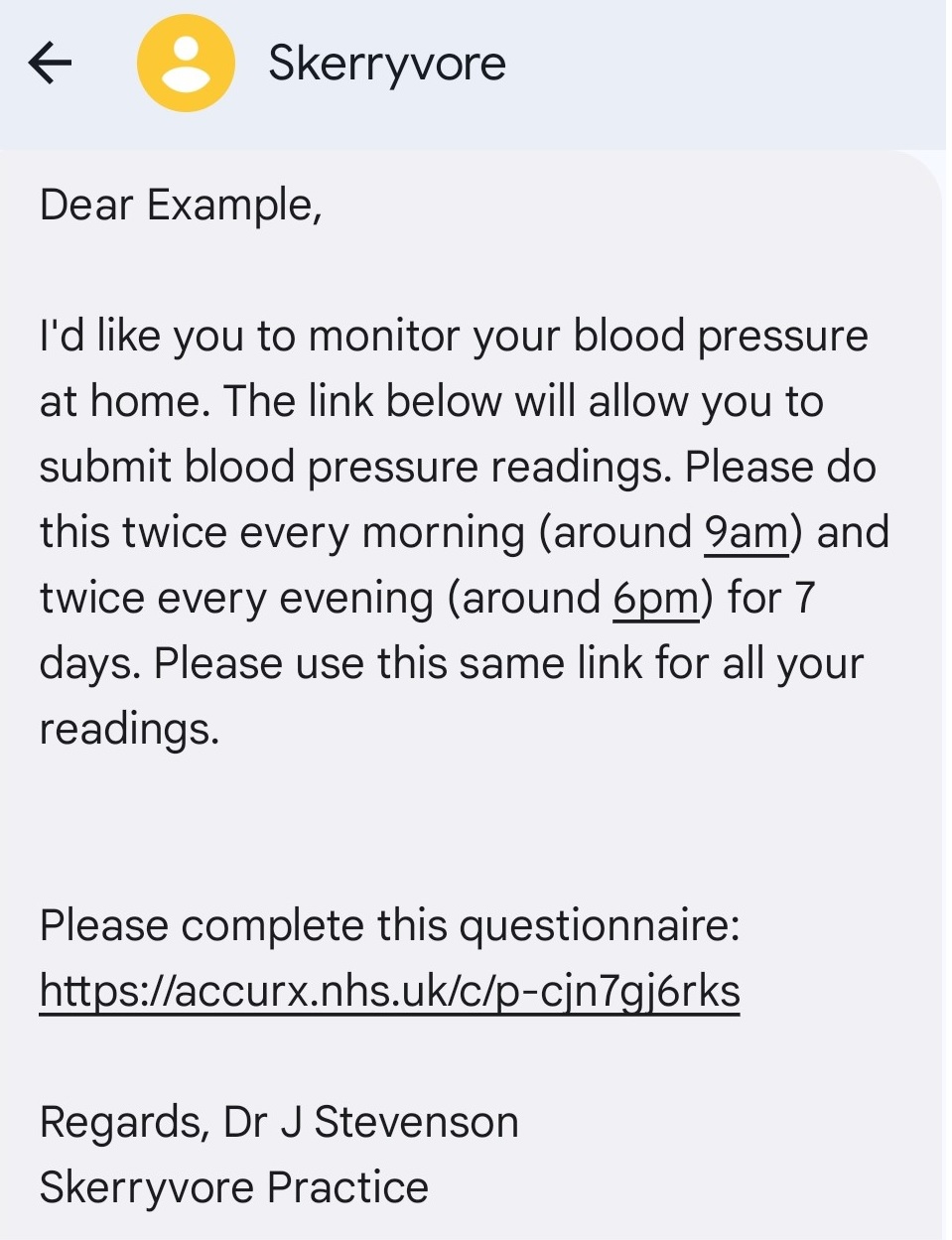 Skerryvore Practice - Accurx